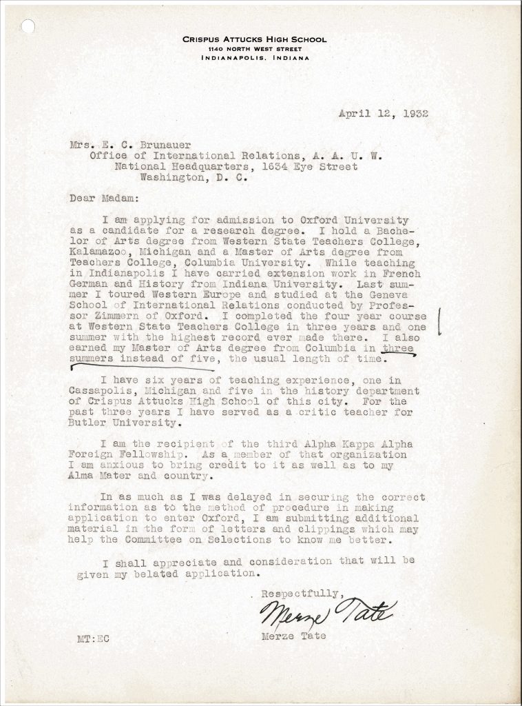 Merze Tate | St Anne's College, Oxford