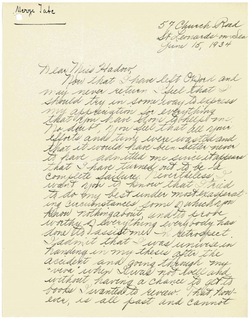 Merze Tate | St Anne's College, Oxford