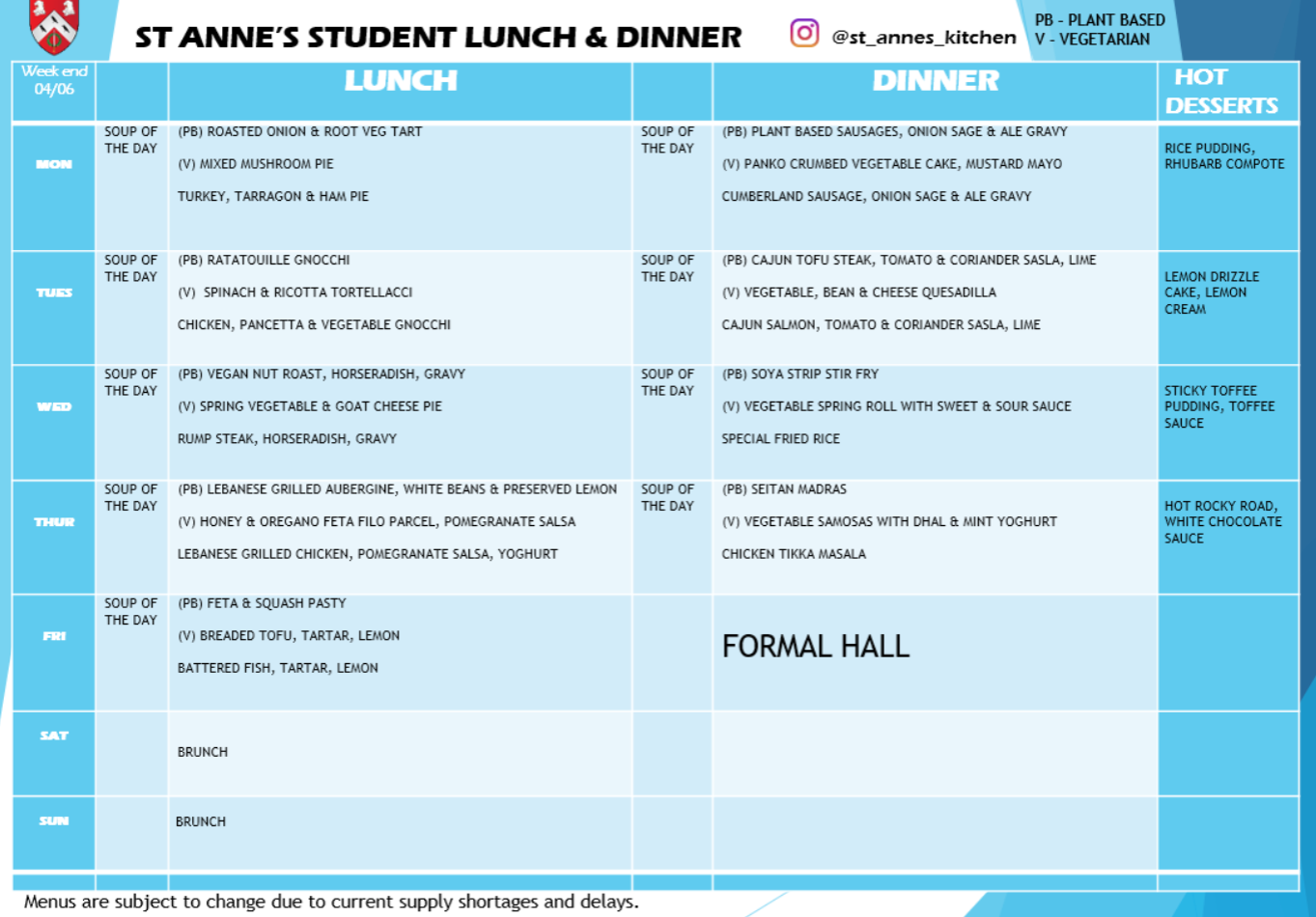 Dining | St Anne's College, Oxford
