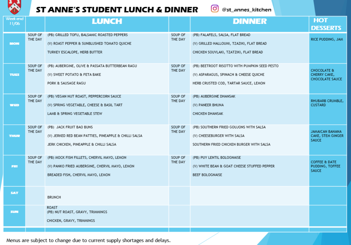Dining - St Anne's College, Oxford
