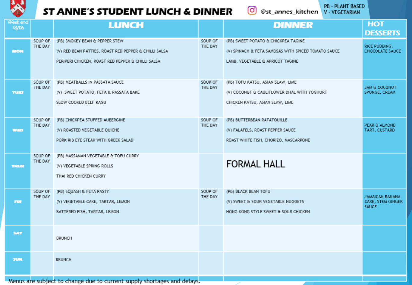 Dining - St Anne's College, Oxford