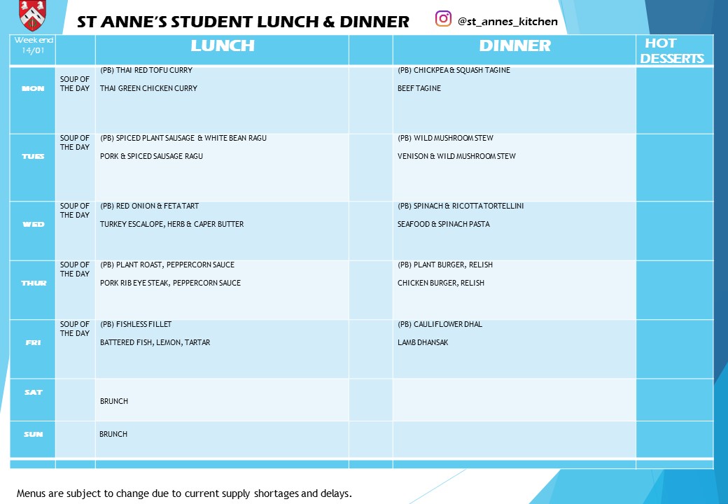 Dining | St Anne's College, Oxford