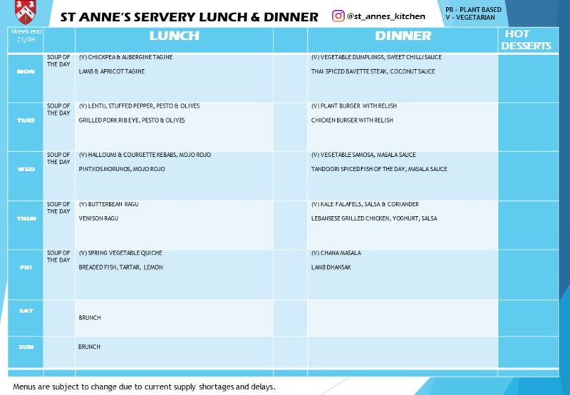 Dining | St Anne's College, Oxford