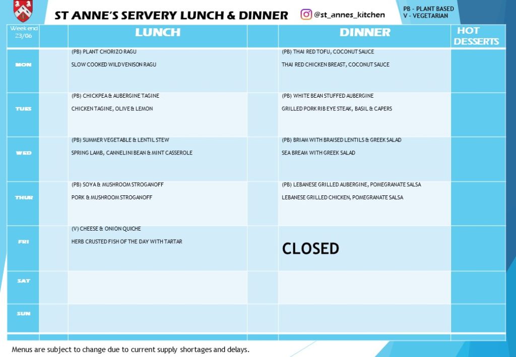 Dining | St Anne's College, Oxford