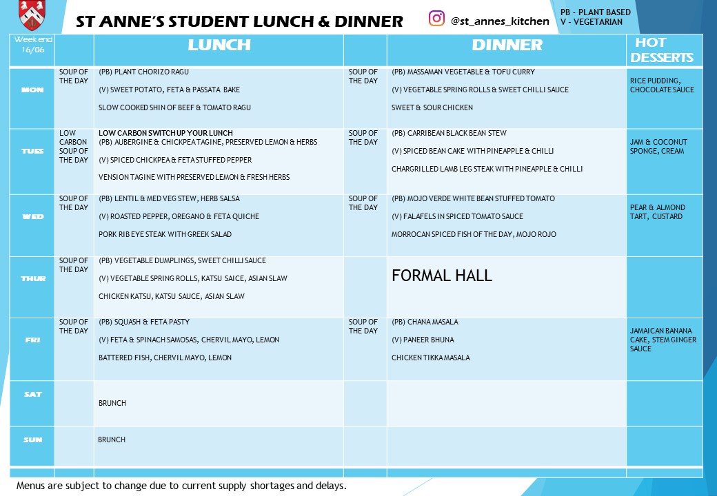 Dining | St Anne's College, Oxford