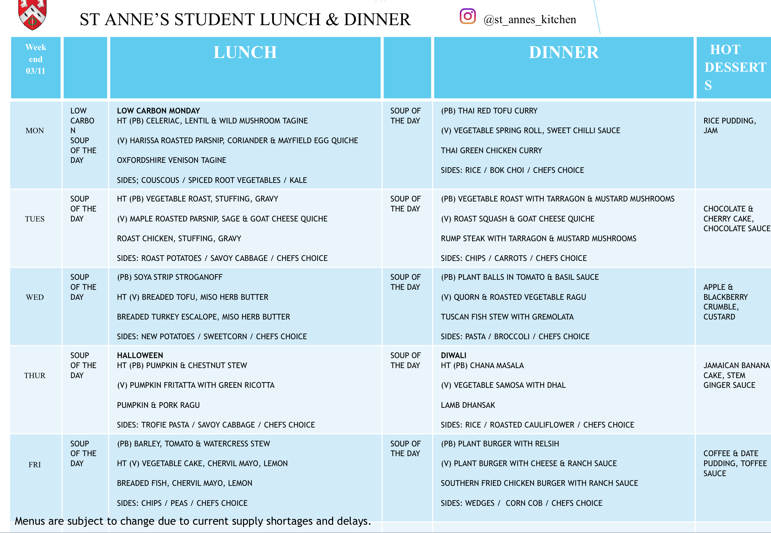 Dining | St Anne's College, Oxford